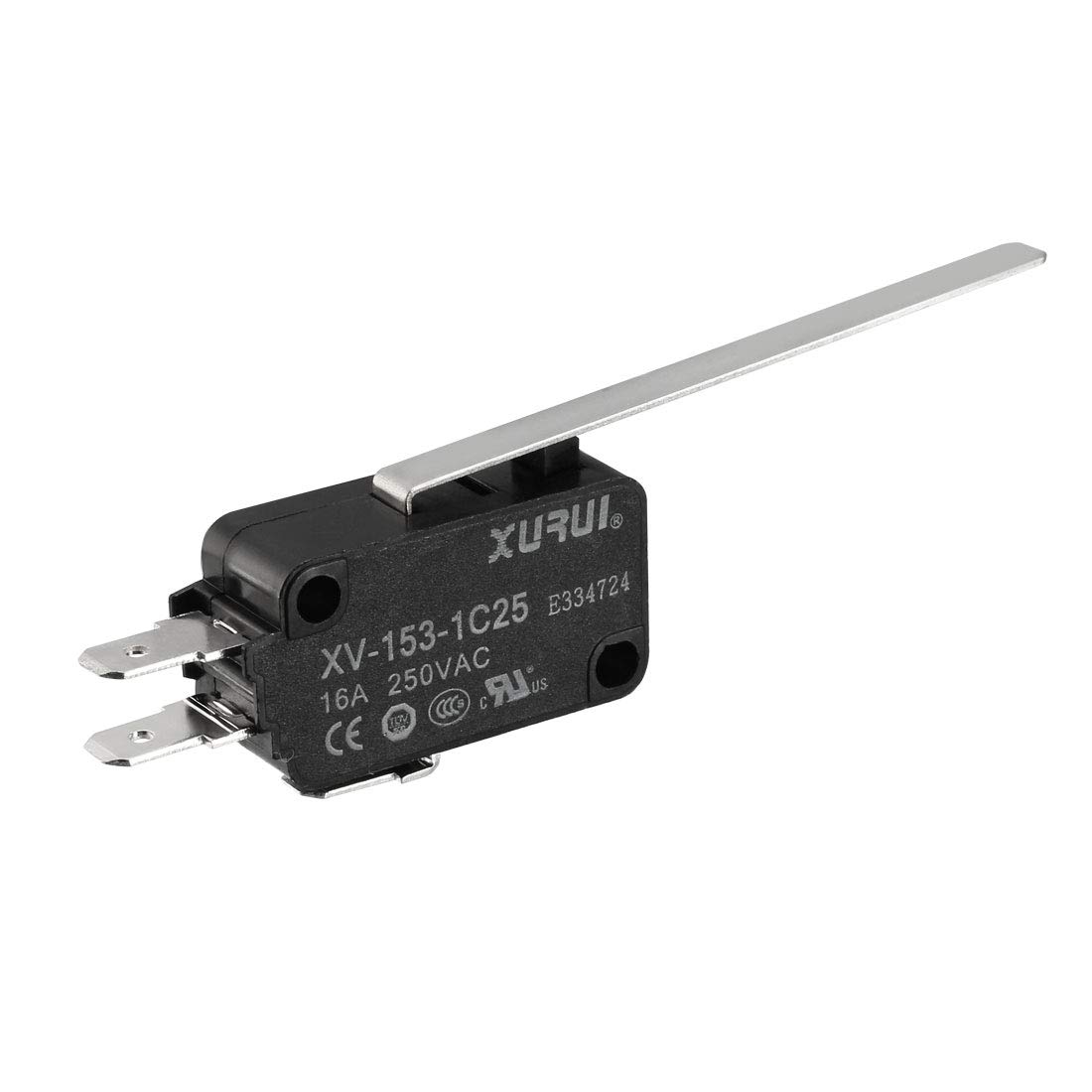 uxcell XURUI Authorized 16A 250VAC Black XV-153-1C25 SPDT NO+NC Long ...