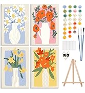 Amazon.com: Paint by Number for Adults Beginners and Kids, 4 Pack DIY ...
