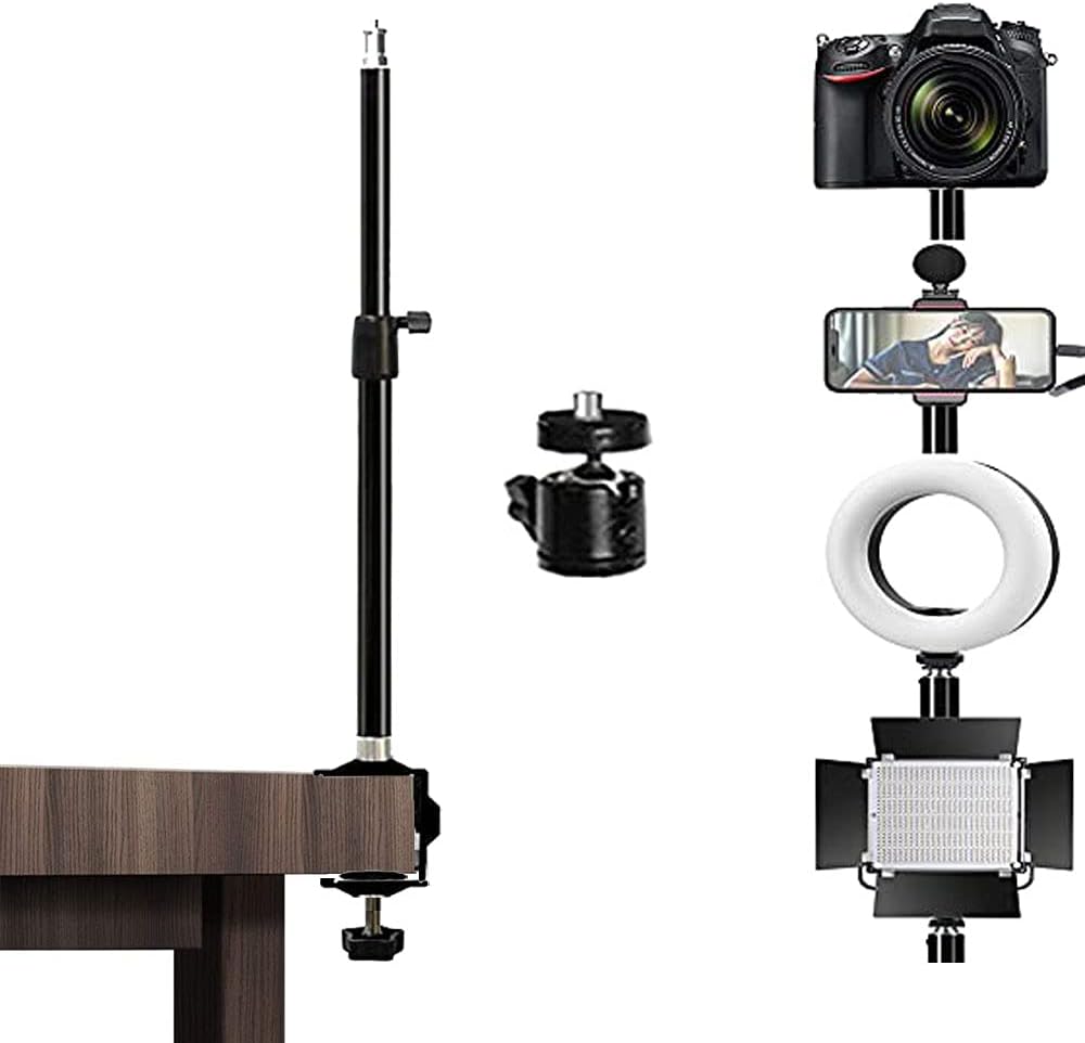 Amazon.com : Tabletop Light Stand, Riqiorod Desk Mounting Stand 16.4-26 ...