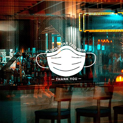 Review Please Wear Face Mask Window Decal Sign, 20 Pack Mask Required ...