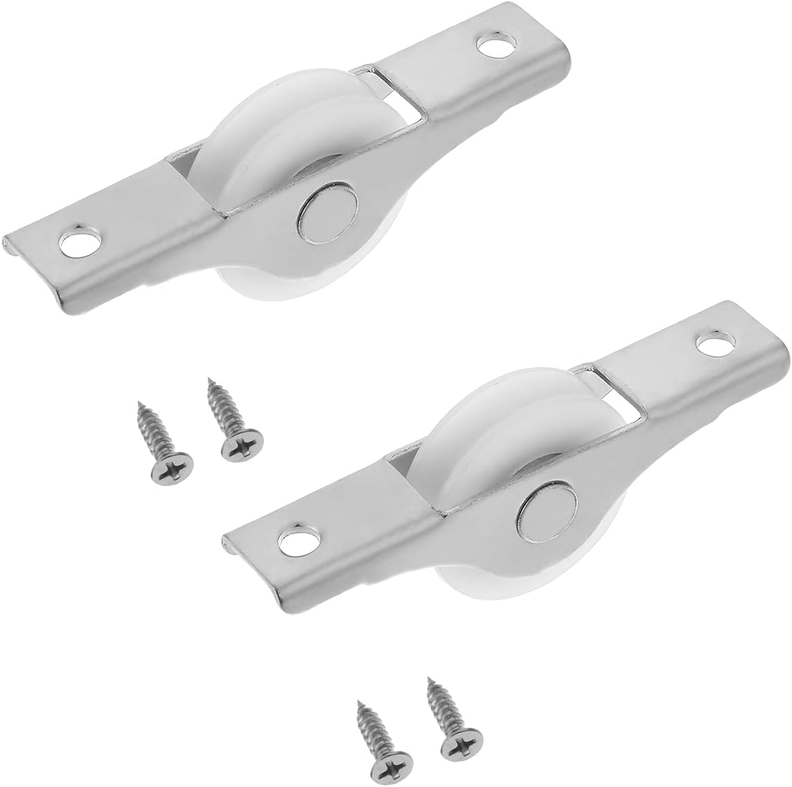 MroMax 2Pcs 25mm/0.98" Dia Screen Door Rollers Nylon White Sliding ...