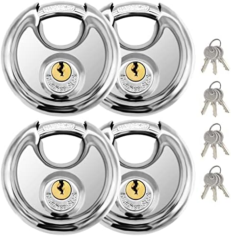 Amazon.com: Guliffen Keyed Alike Discus Padlocks,Stainless Steel Disc ...