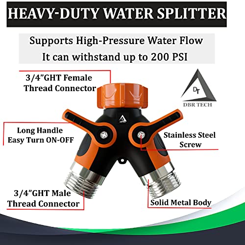 Snapklik.com : Hose Splitter 2 Way, Heavy Duty Metal Connector, Two Way ...