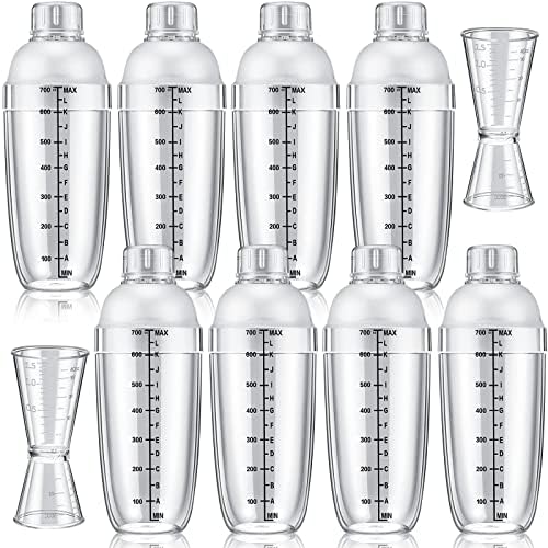 Amazon.com: 10 Pcs Plastic Cocktail Shaker Set, Including 8 Pcs 24 oz ...
