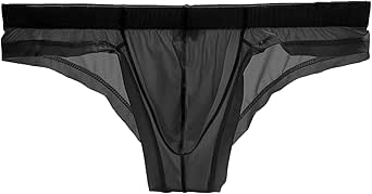 Men's Sexy Sheer Thong Lightweight Thin Breathable See Through G-String ...