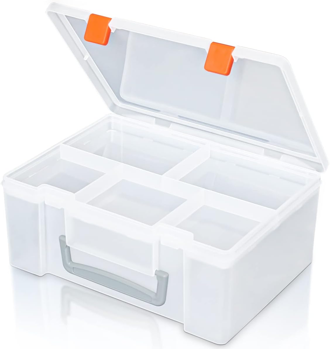 Amazon.com: DUOFIRE Two Layers Compartment Organizer Box Plastic ...
