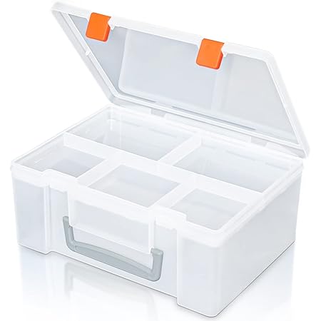 Amazon.com: DUOFIRE Two Layers Compartment Organizer Box Plastic ...