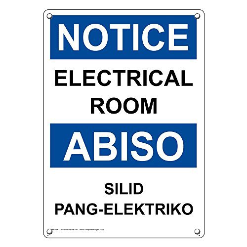 Amazon.com: Weatherproof Plastic Vertical OSHA Notice Electrical Room ...