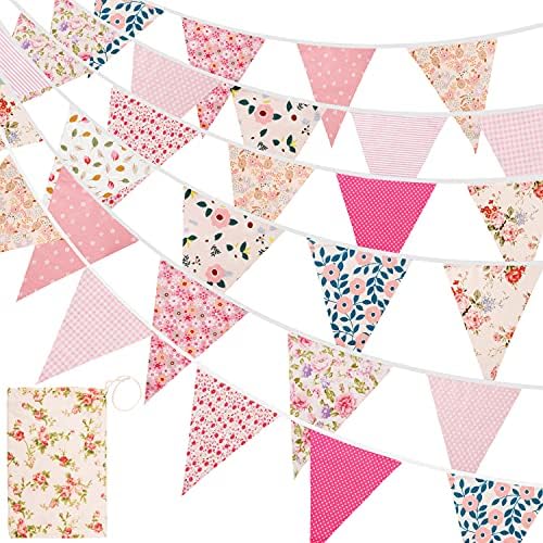 Orifinter 45.9ft Fabric Bunting, 46 Flags Vintage Bunting Banner ...