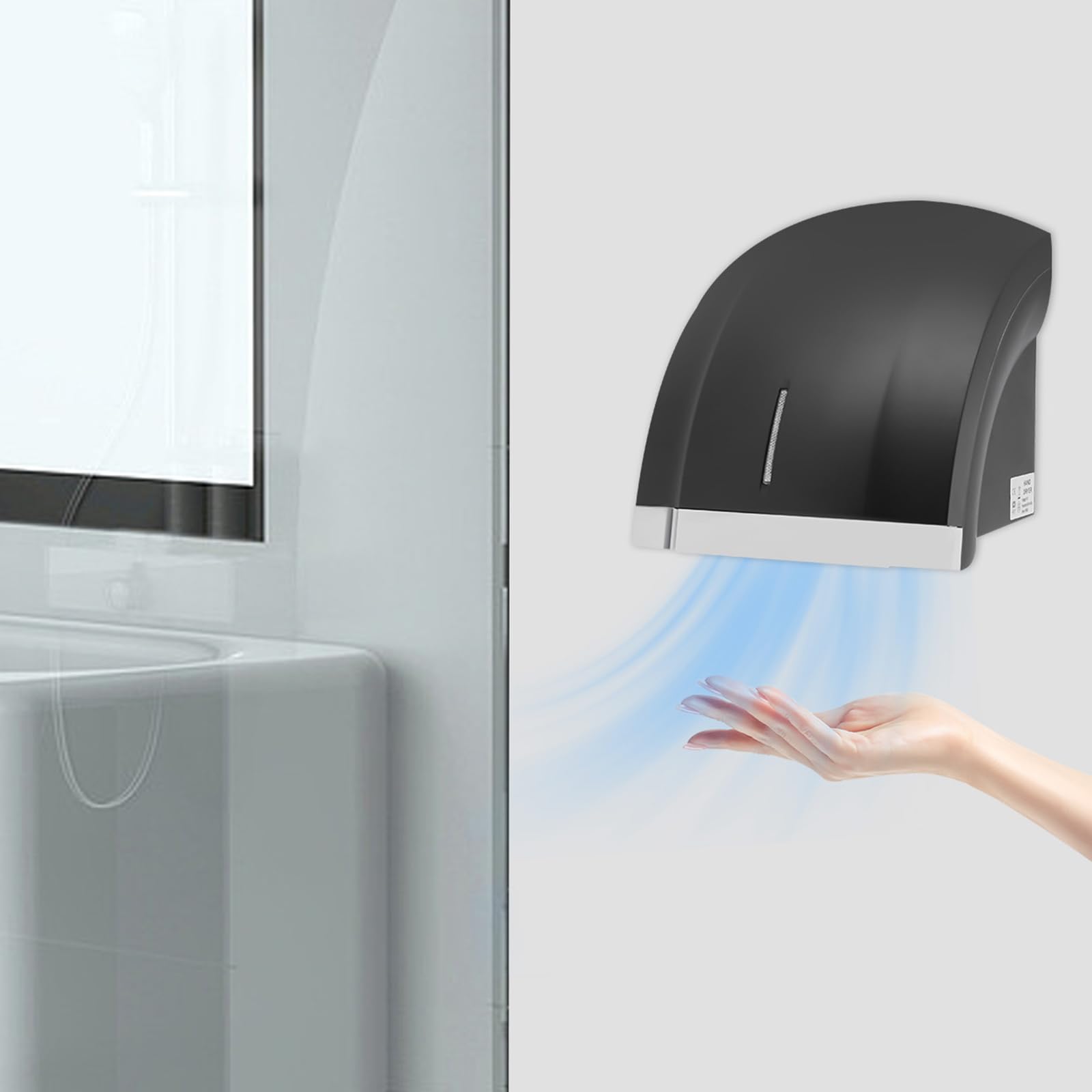 Bathroom Hand Dryer Commercial Automatic Hand Dryer - 1800W High Speed ...