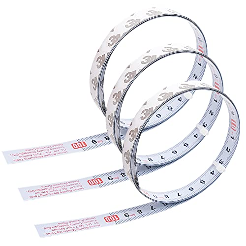 3 Pcs Self Adhesive Tape Measure, 1m Stainless Steel Waterproof Metric ...