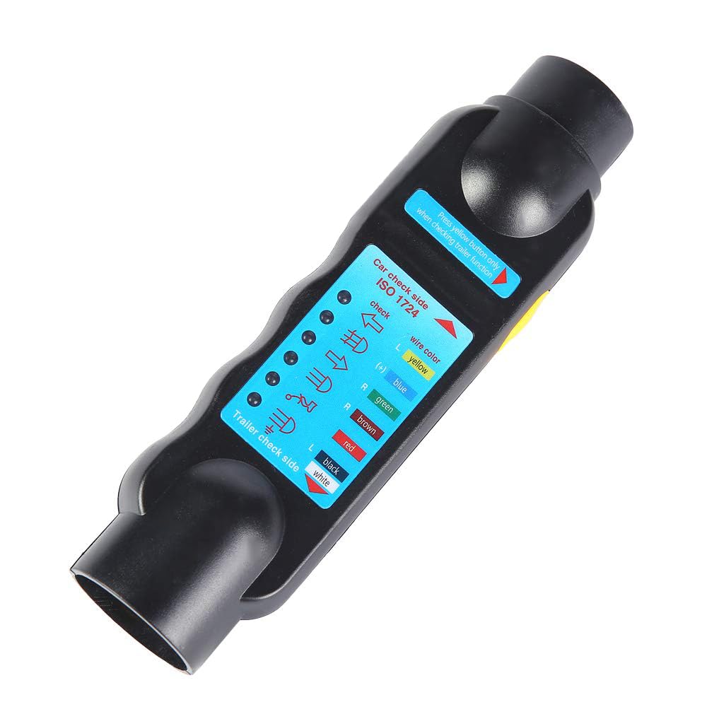 AOHEWEI 7 Pin Trailer Plug Socket Tester Lights Connector 12V Wiring ...
