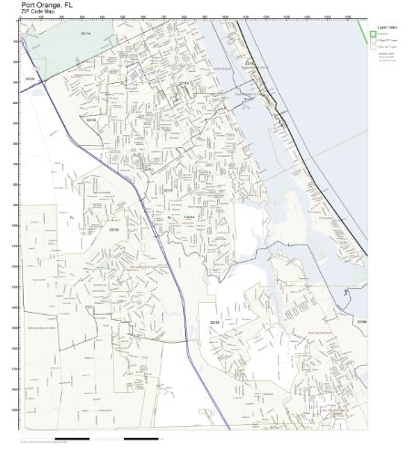 ZIP Code Wall Map of Port Orange, FL ZIP Code Map Not Laminated: Amazon ...