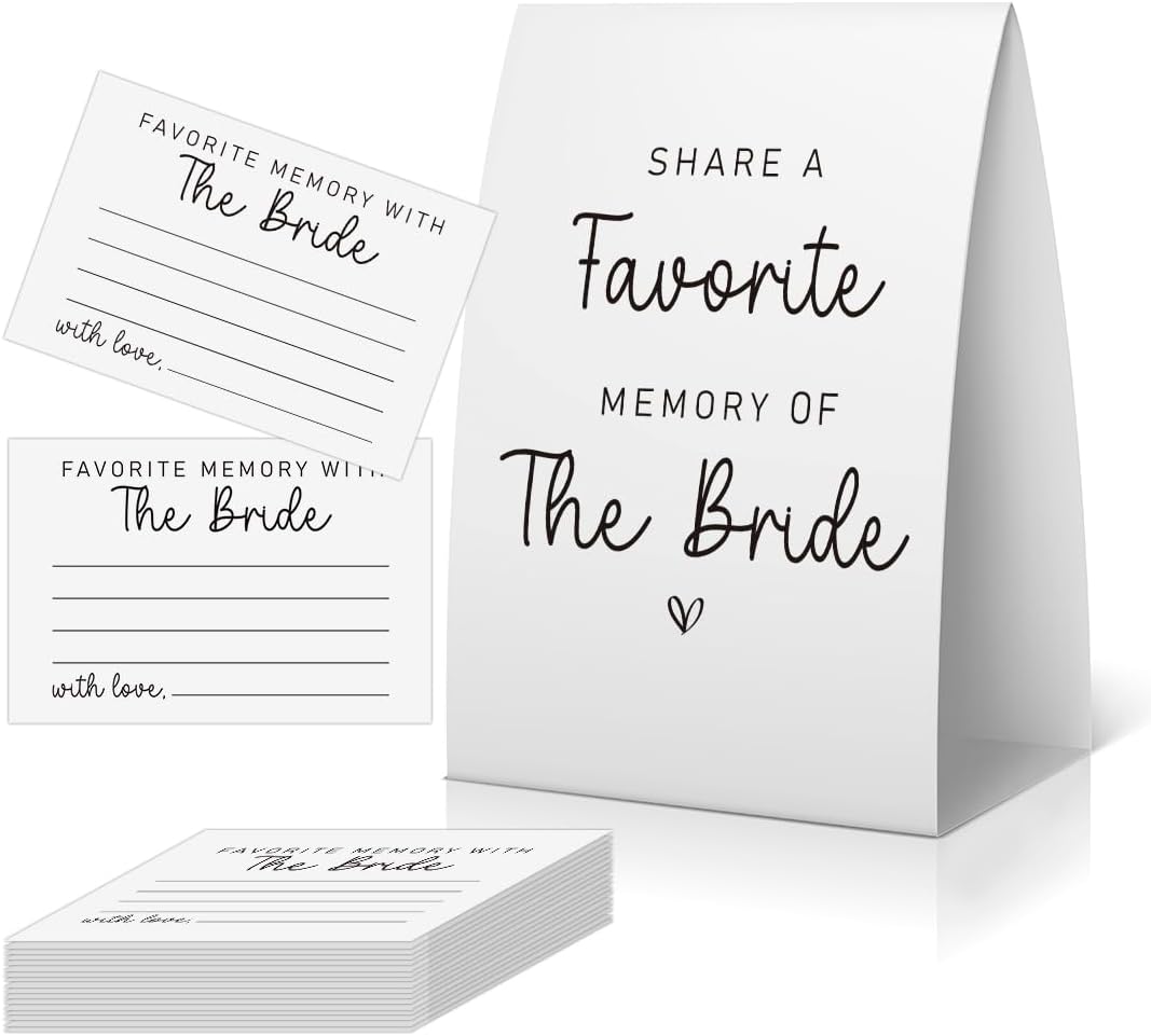 Amazon.com: OXEDP Share a Memory of The Bride Cards (1 Sign + 50 Cards ...