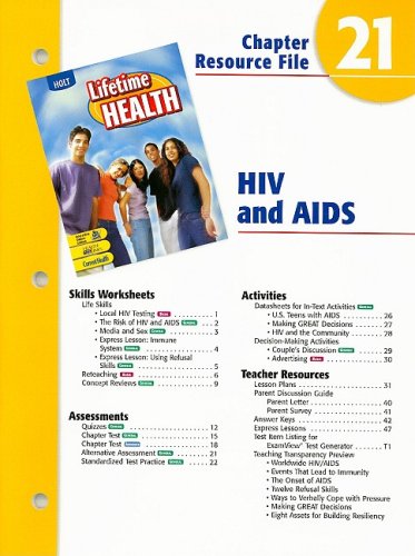 Holt Lifetime Health Chapter Resource File 21: HIV and AIDS ...