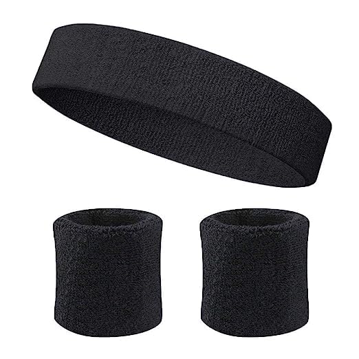 Headband Wristband for Sports Gym Workout,Yoga (1Headband -2 Wristbands ...