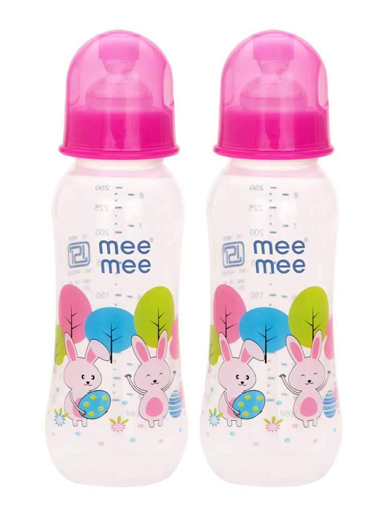 Buy Mee Mee Premium Baby Feeding Bottle, 250ml, Pink (Pack of 2) Online ...