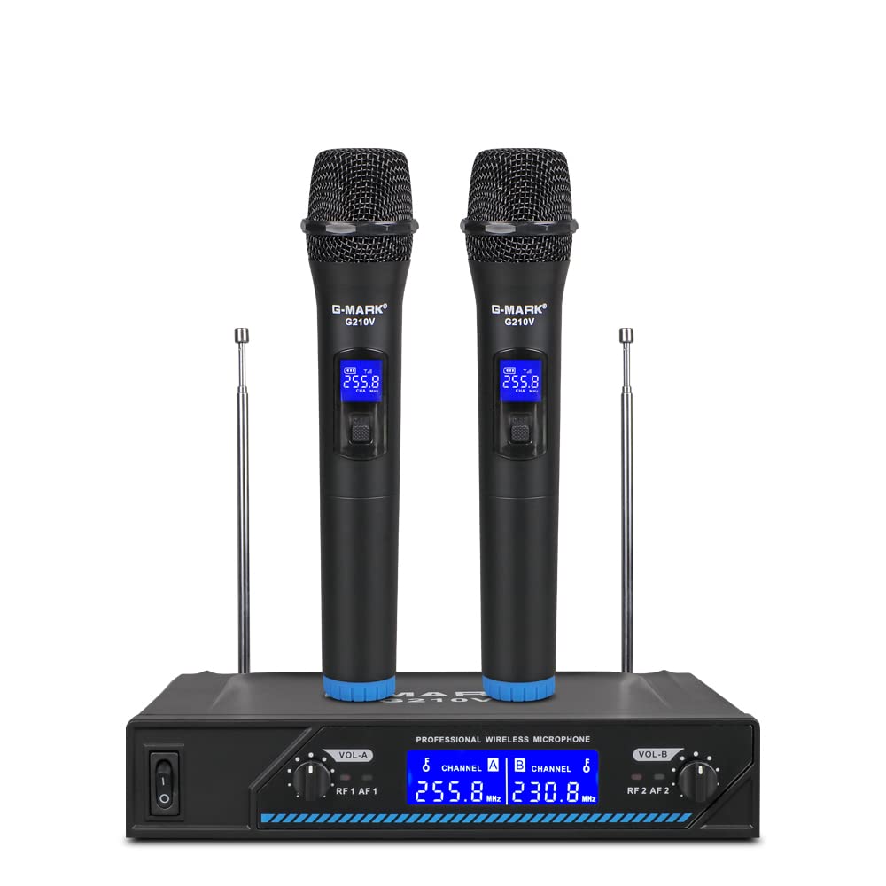 Amazon.com: G-MARK G210V Wireless Microphone, Metal Dual Professional ...