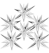 Amazon.com: LovesTown 72PCS White Spike Balloons, 12 Point Foil ...