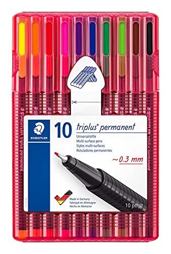 Staedtler 10 Triplus Permanent Multi-surface Pens in Pakistan - StarShop.pk