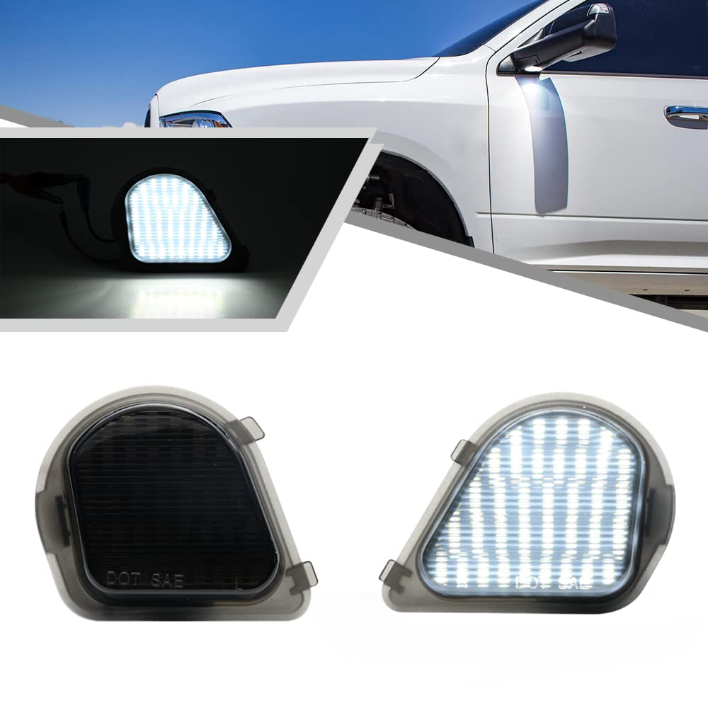 Amazon.com: 2Pcs White LED Under Side Mirror Puddle Light for Dodge RAM ...