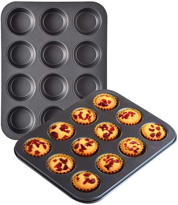 12 Cupcake Tray Non Stick Deep Trays Large Muffins Baking Tin Cupcakes ...