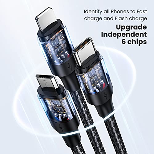 Cable Multi USB, wiregde Multi Chargeur USB 5 en 1 Câble de Charge ...