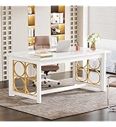 Amazon.com: Tribesigns 63-Inch Executive Computer Desk with 47-Inch ...