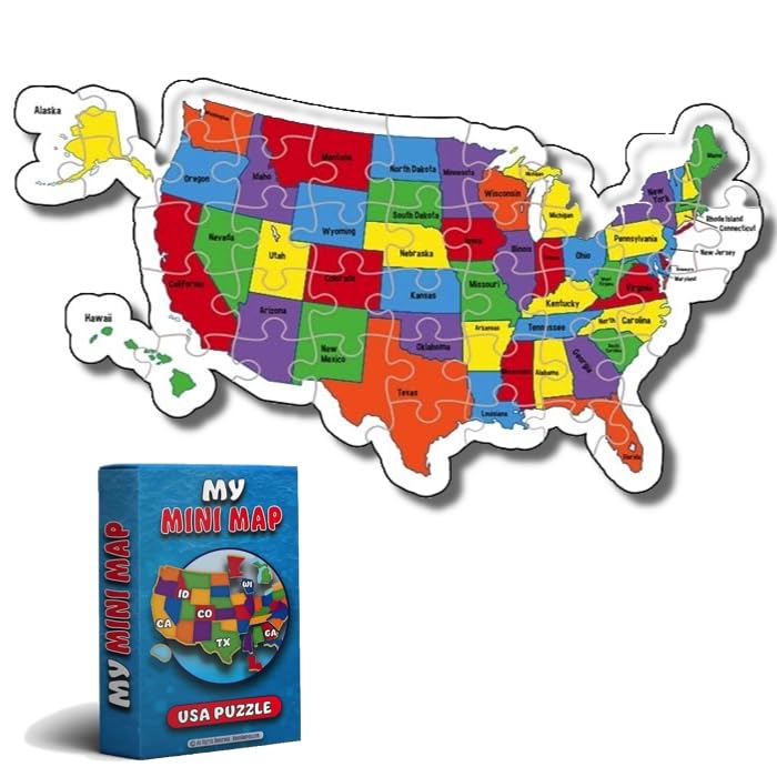 Amazon.com: My Mini Map USA Puzzle is Small Enough to Stick in a Kids ...