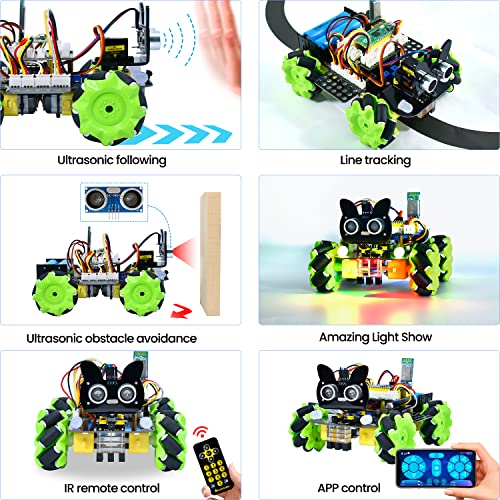 Snapklik.com : 4WD Mecanum PICO Robot Car For Teens Adults Easy To ...