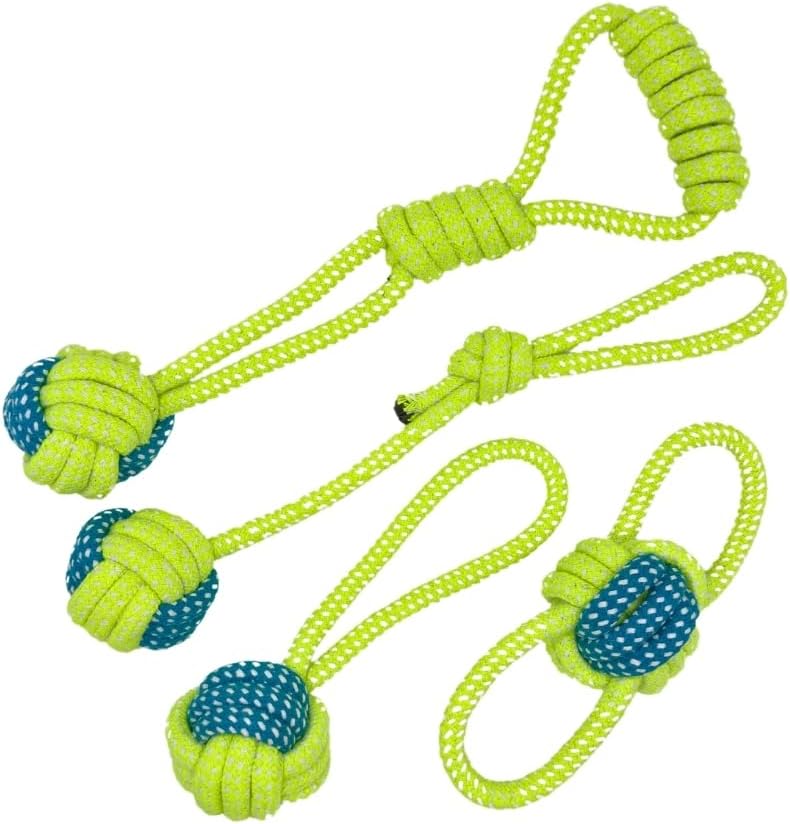Pet Supplies : Tater's Choice 4pc Rope Toy Set, Durable Cotton Knotted ...