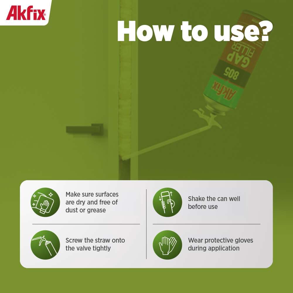 Snapklik.com : Akfix 805 Gap Filler Polyurethane Expanding Foam Sealant ...