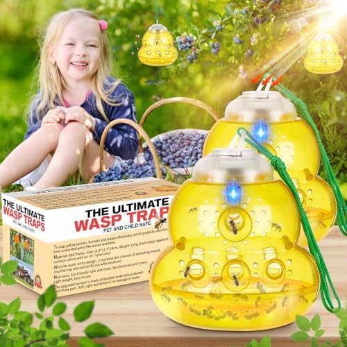 Amazon.com : Solar Wasp Trap Outdoor Hanging - New Upgrade LED Blue ...