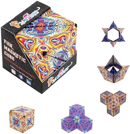 FUNVERSE® Magic Cube 3D Shape Shifting Puzzle Box - Magnetic Cube ...