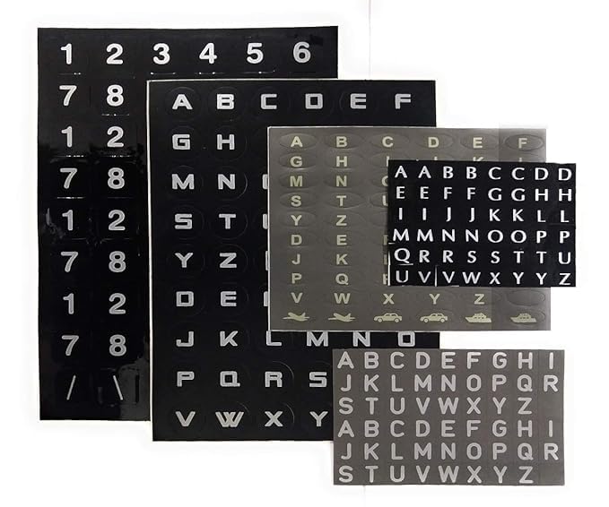 ADD GEAR Alphabets&Numbers Name-Initial Vinyl Self-Adhesive Stickers ...