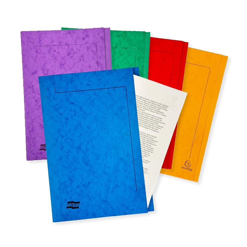 Exacompta - Ref 4820Z - Europa - Square Cut Folder, 265gsm Genuine ...