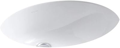 KOHLER K-2298-0 Compass Self-Rimming Undercounter Bathroom Sink, White ...