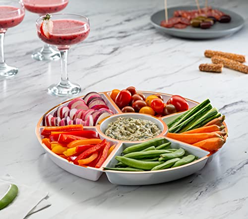 Snapklik.com : Plasticpro 6 Sectional Round Plastic Serving Tray/Platter
