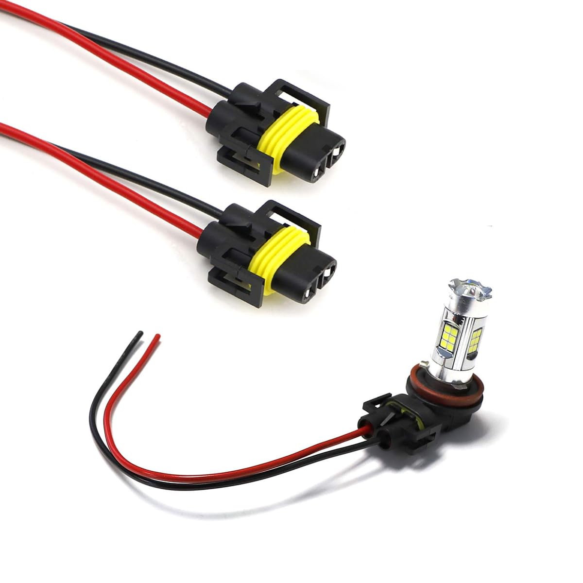 Amazon.com: Kewucn 2 PCS H8/ H9/ H11 Car Female Adapter Wiring Harness ...
