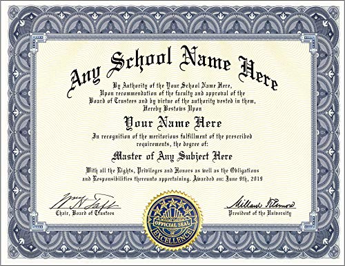 Master S Degree Diploma Printable