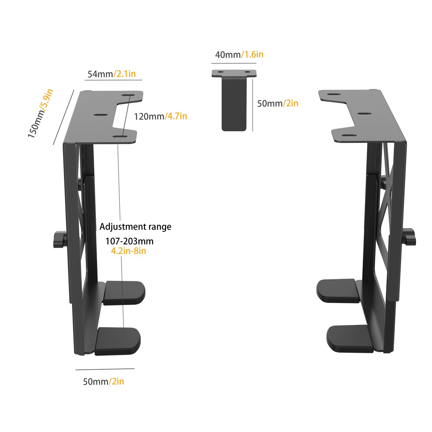 No Drill Hm Vicyy Adjustable Under Desk PC Mount,CPU Holder,Adjustable ...