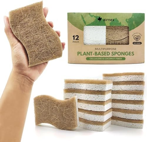 Glengor Eco Washing Up Dish Sponges, Pack of 6. Natural Materials ...