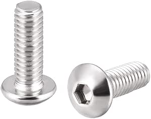 uxcell M4x12mm Machine Screws Hex Socket Round Head Screw 304 Stainless Steel Fasteners Bolts ...