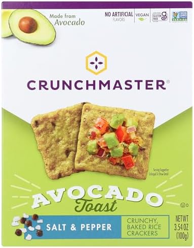 Amazon.com: CRUNCHMASTER Salt & Pepper Avocado Toast Crackers, 3.54 OZ