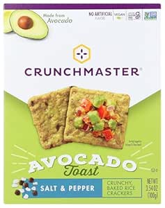 Amazon.com: CRUNCHMASTER Salt & Pepper Avocado Toast Crackers, 3.54 OZ