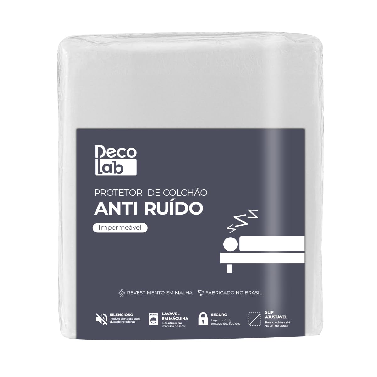 Decolab Protetor De Colchão Antirruído Impermeável (Branco, King) : Amazon.com.br: Casa