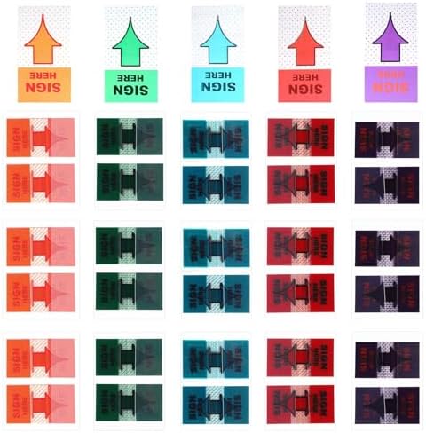 Amazon.com : 500 PCS Post Sign Here Flags Adhesive Sign Here Stickers ...