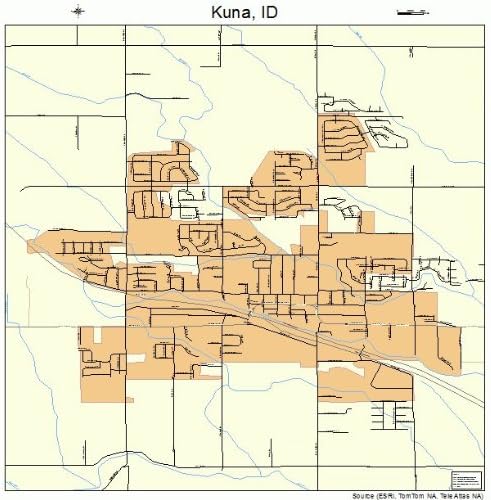 Amazon.com: Large Street & Road Map of Kuna, Idaho ID - Printed poster ...