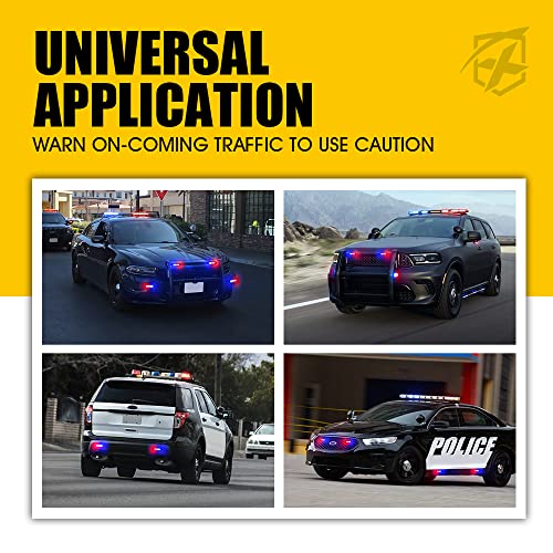 Snapklik.com : Red Blue LED Surface Mount Strobe Police Lights Kit, w ...