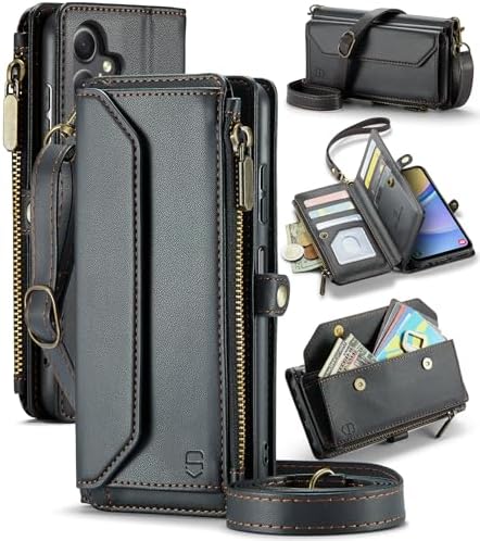 Amazon.com: Strapurs Crossbody Wallet Case Compatible with Samsung Galaxy A15 5G RFID Blocking ...